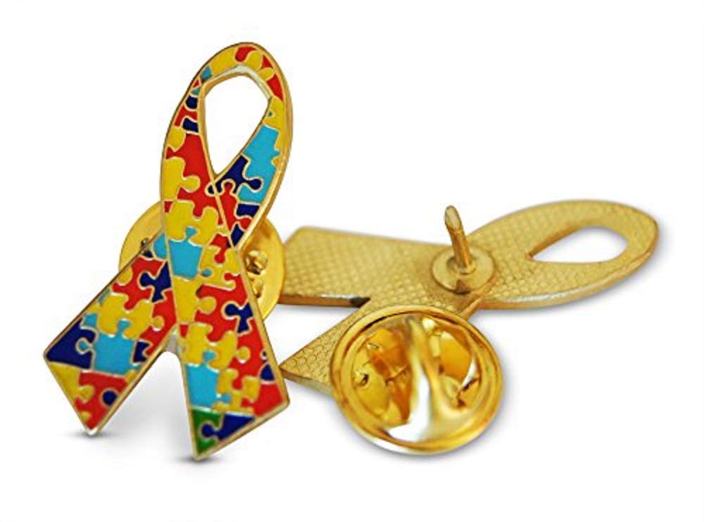 Autism Awareness 10-Piece Jigsaw Puzzle Lapel, Hat Pin Clutch Back ...
