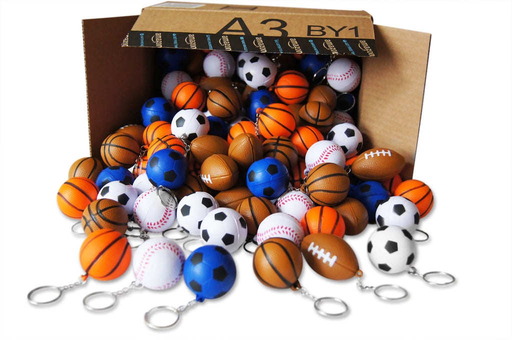 144 Bulk Squishy Sports Ball Keychains for Kids – Novel Merk