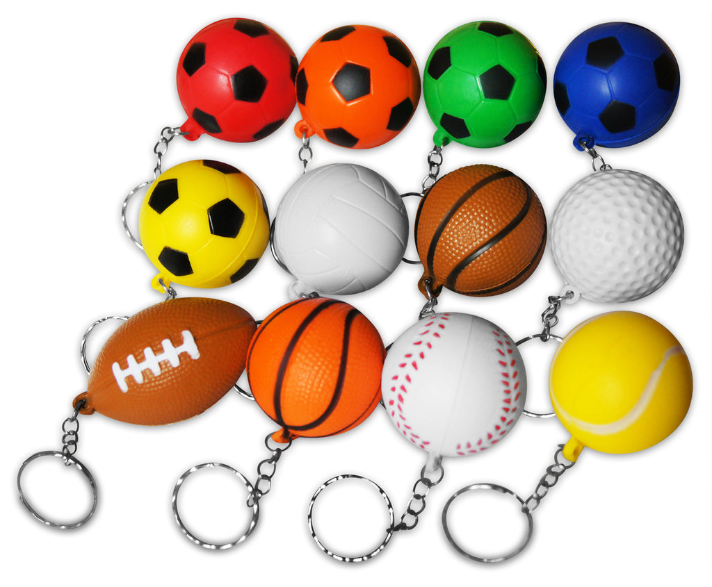 12-Piece Sports Ball Keychains Pack 12 Different Designs – Novel Merk
